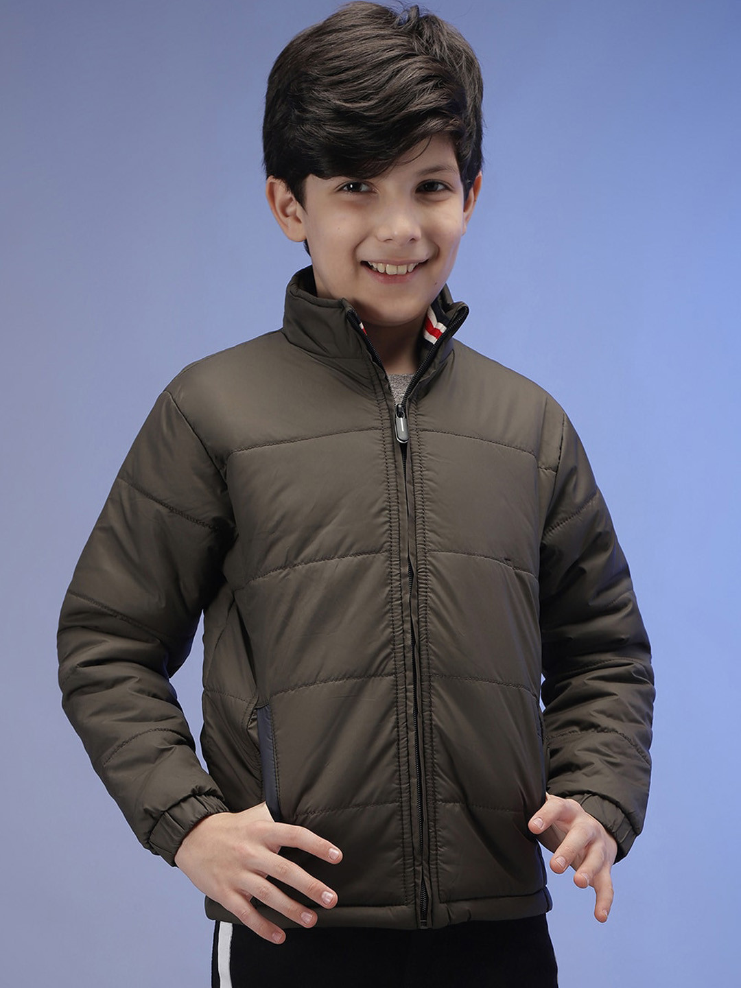 Buy Instafab Boys Mock Collar Windcheater Nylon Padded Jacket - Jackets ...