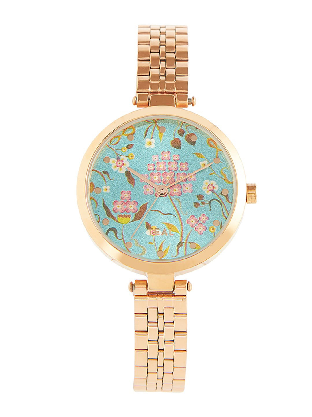 Buy TEAL BY CHUMBAK Women Printed Dial & Stainless Steel Bracelet Watch ...