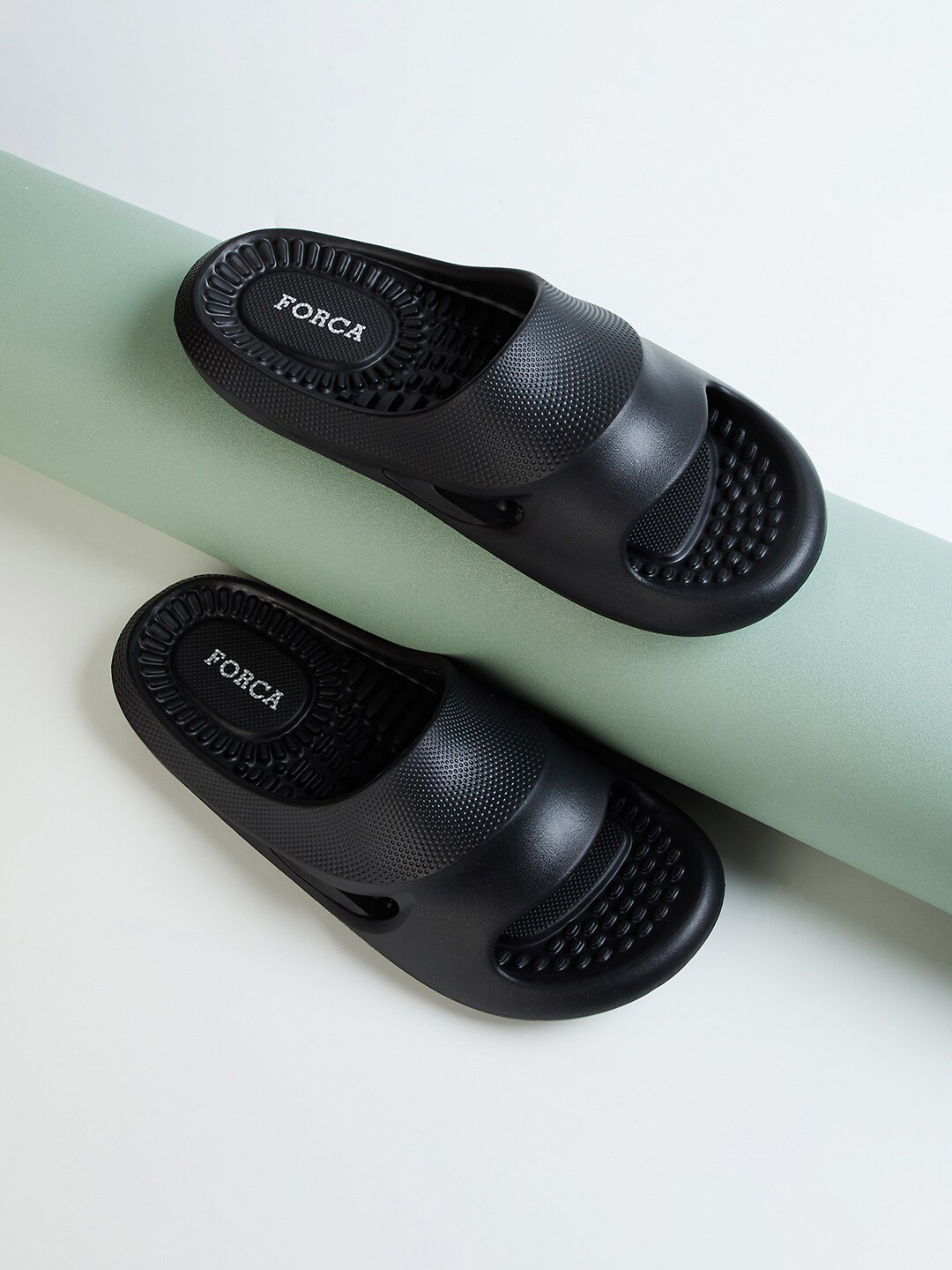 Buy Forca By Lifestyle Men Textured Rubber Sliders - Flip Flops for Men ...