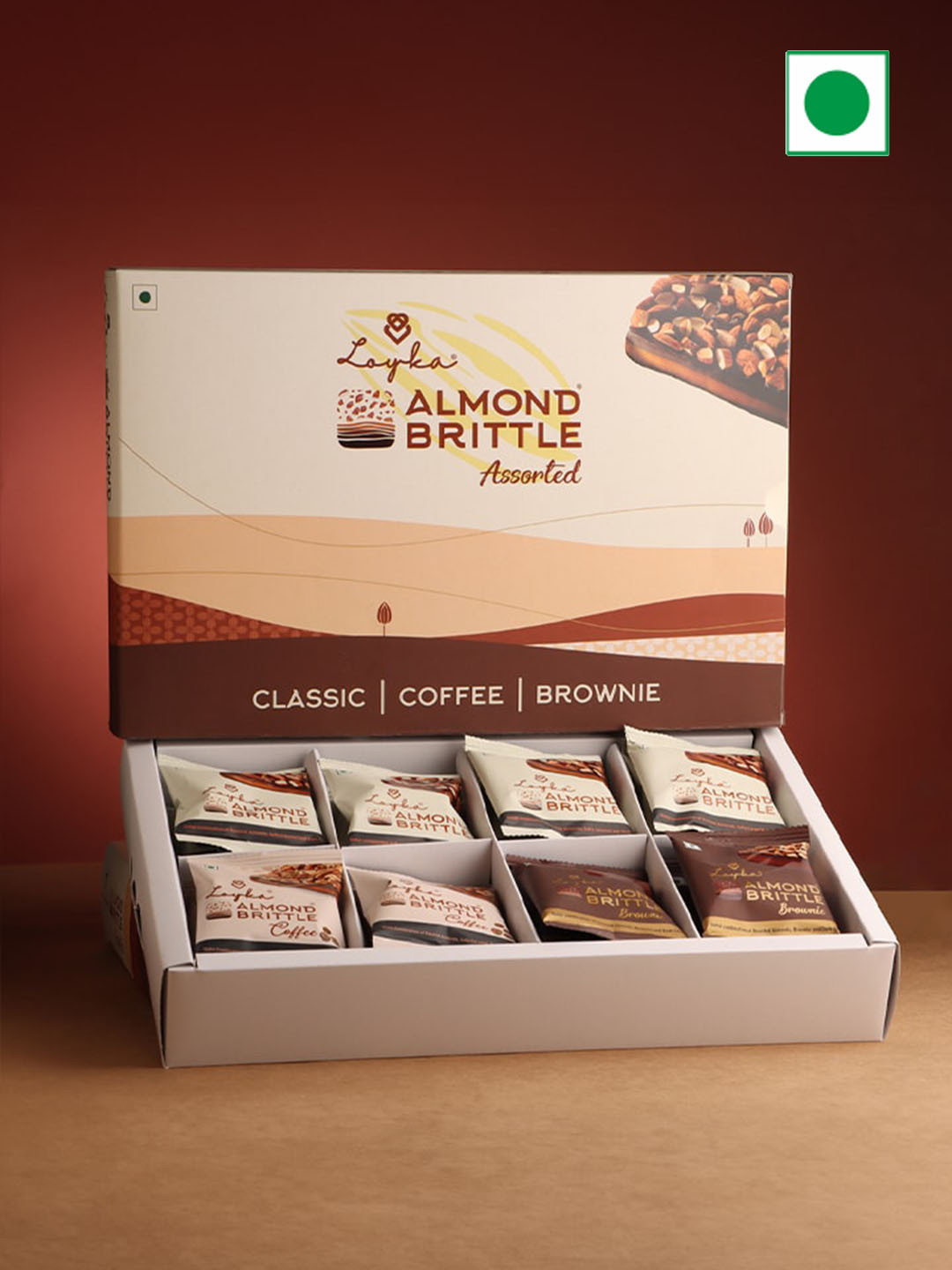 Buy Loyka Almond Brittle Assorted Choco Box 24 Pieces 17 Gm Each ...