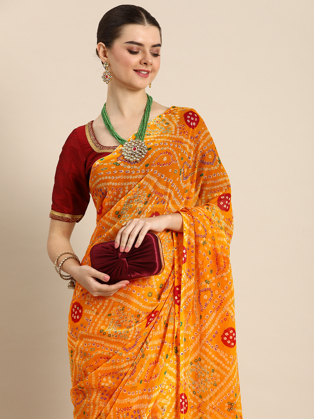 Buy Rani Saahiba Bandhani Printed Saree - Sarees for Women 26309044 ...