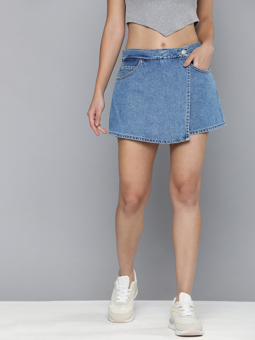 Buy Levis Pure Cotton Denim Skorts - Skirts for Women 26309280 | Myntra