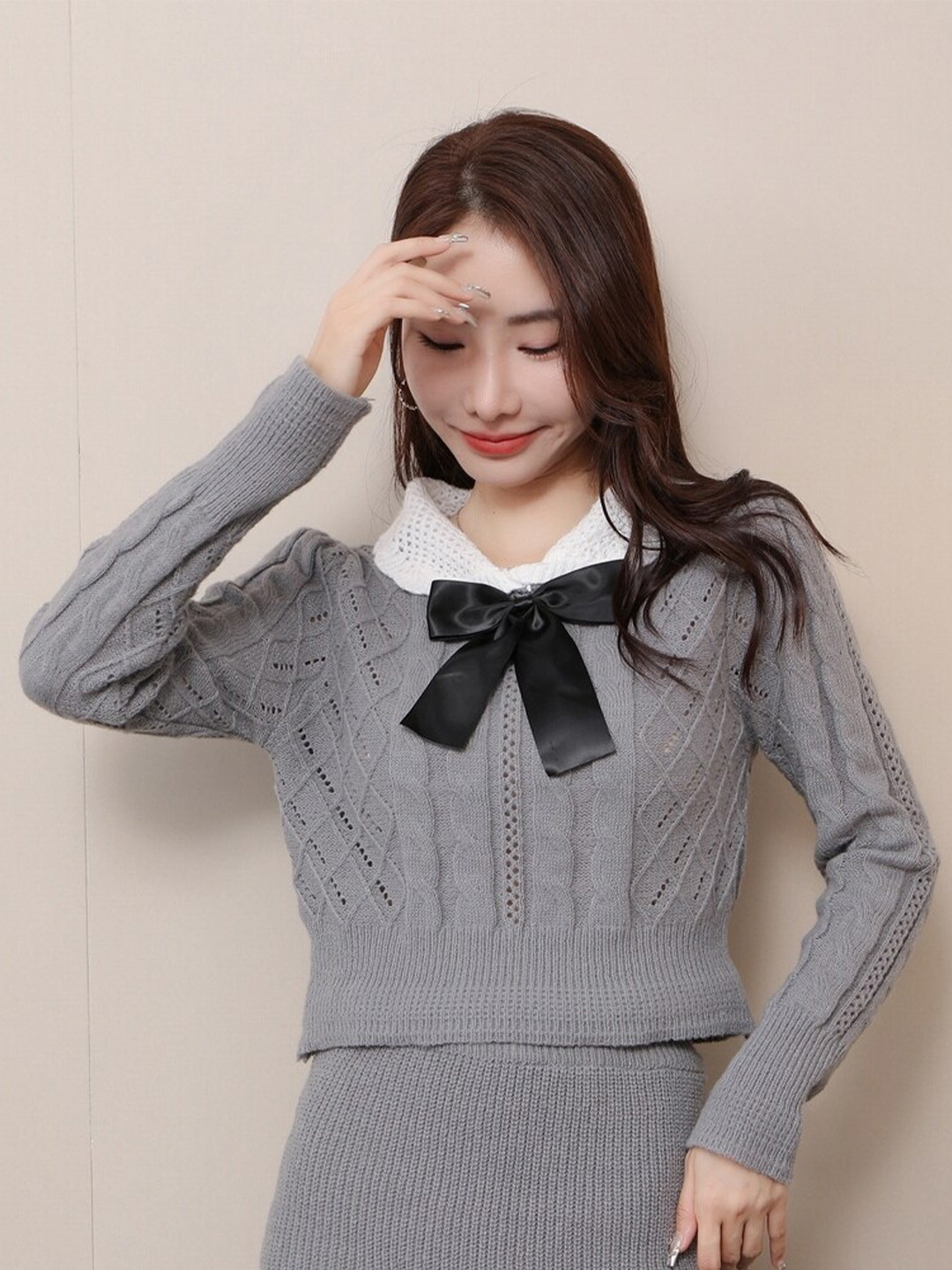 Buy StyleCast Girls Grey Geometric Self Design Crop Top - Tops for ...