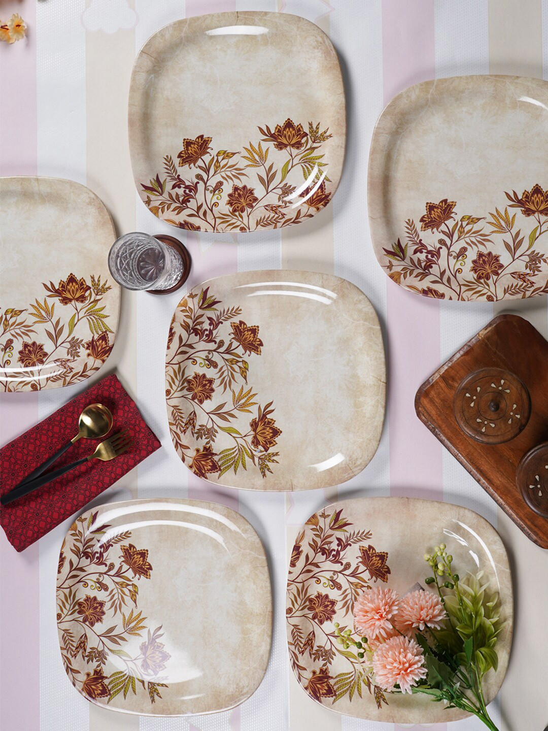 Buy CDI Rust & Maroon 6 Pieces Melamine Plates - Plates for Unisex ...