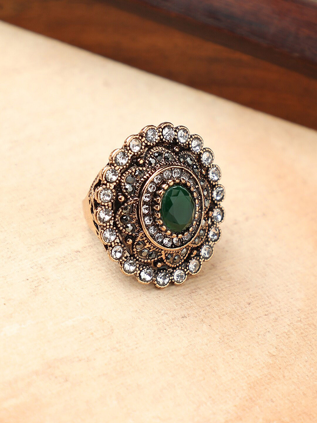 Buy Anouk Gold Plated Round Statement Finger Ring - Ring for Women ...