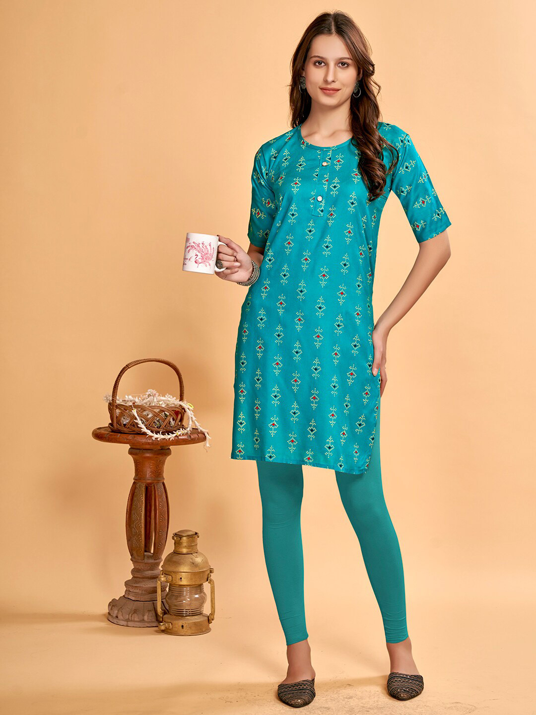 Buy Anouk Printed Pure Cotton Above Knee Kurta - Kurtas for Women ...