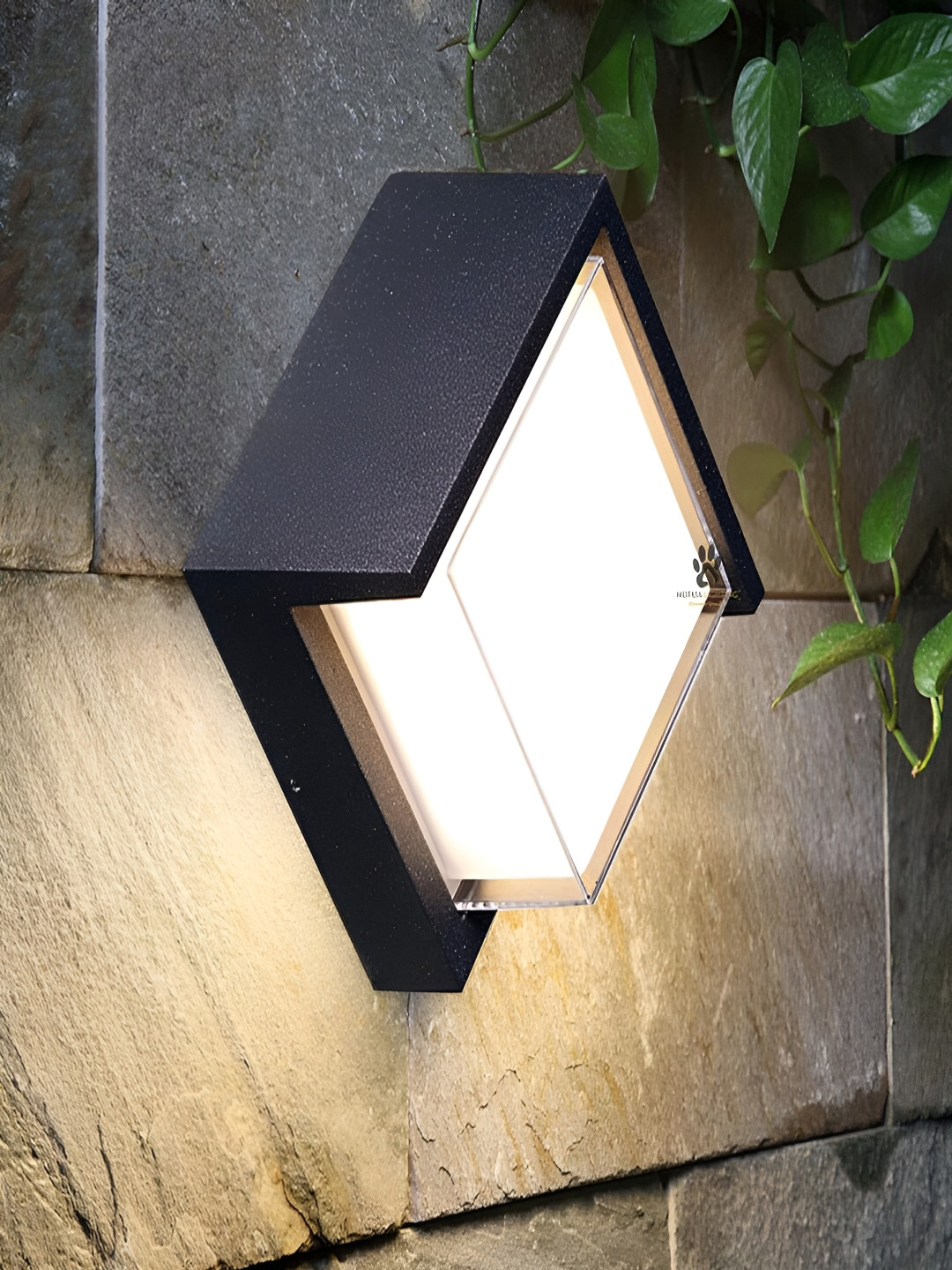 Buy Mufasa Black White & Black 12 Watts Square LED Outdoor Lamp ...
