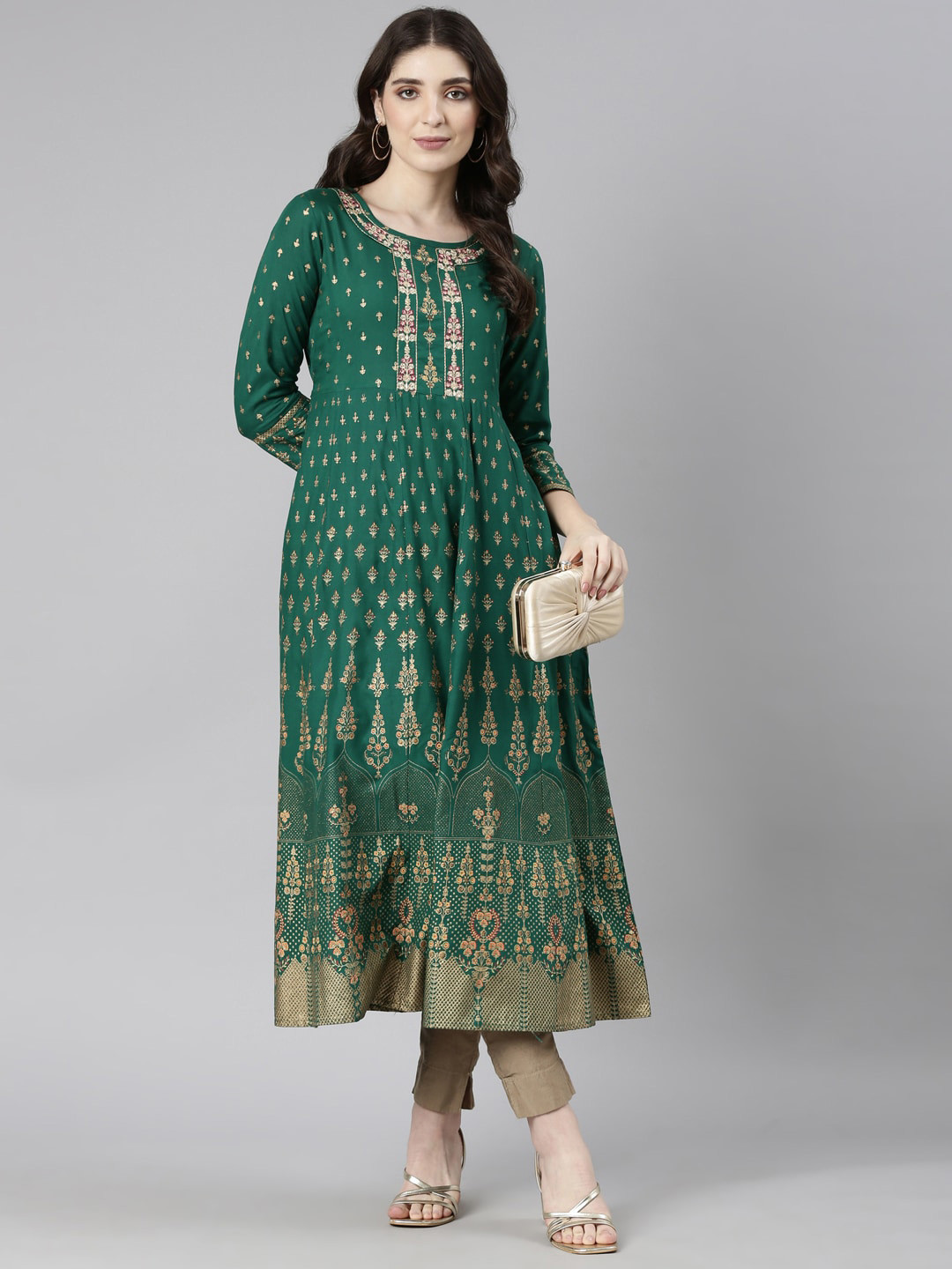 Buy Souchii Ethnic Motifs Printed Anarkali Kurta - Kurtas for Women ...