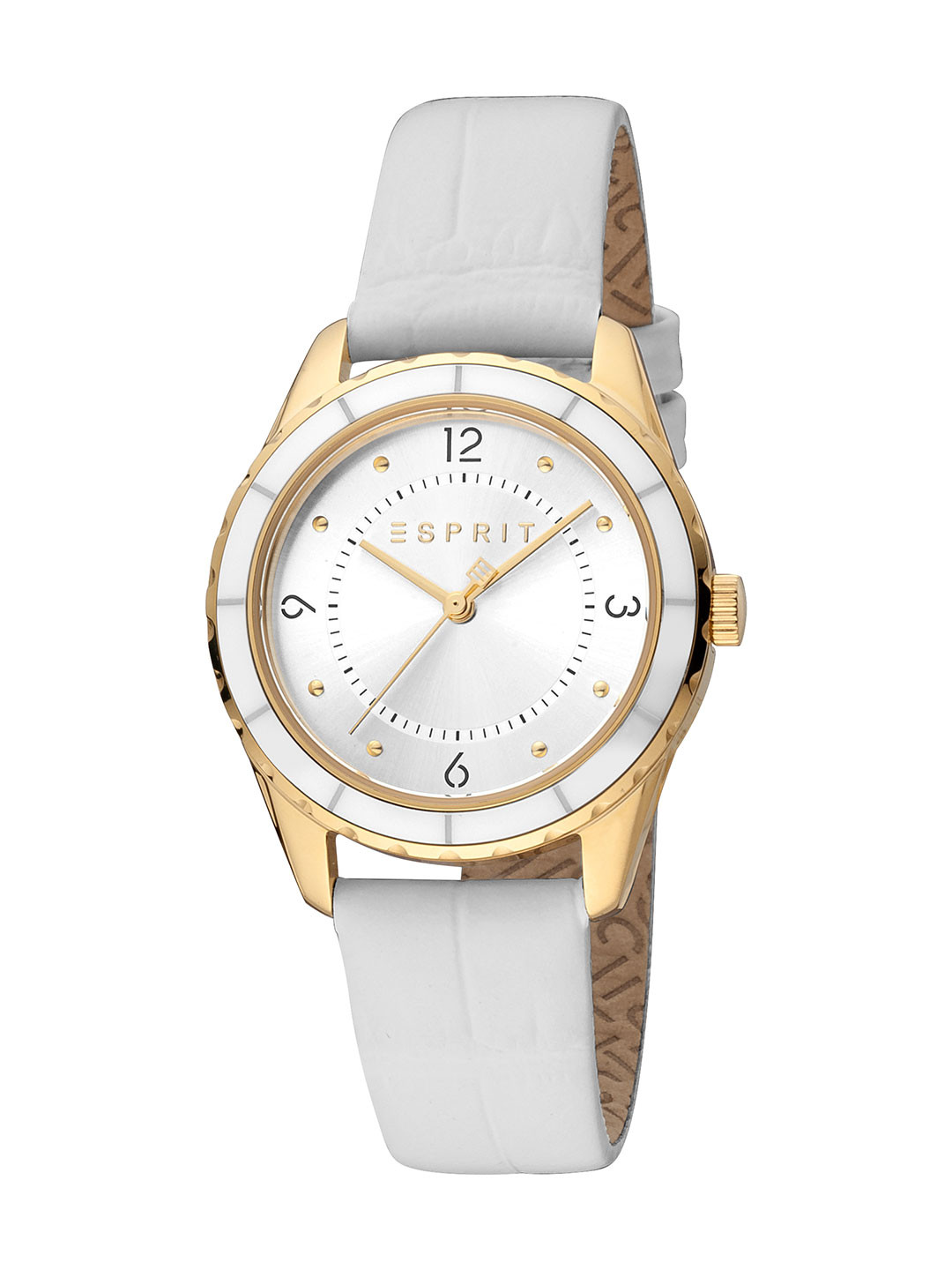 Buy ESPRIT Women Brass Dial & Leather Straps Textured Analogue Watch ...