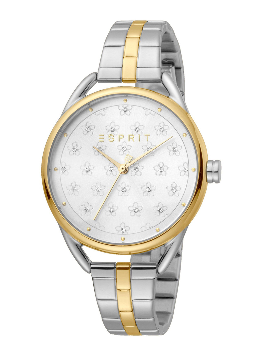 Buy ESPRIT Women Embellished Brass Dial & Stainless Steel Straps ...
