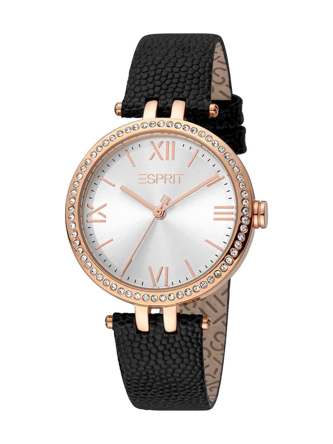 Buy ESPRIT Women Brass Dial & Leather Straps Embellished Analogue Watch ...