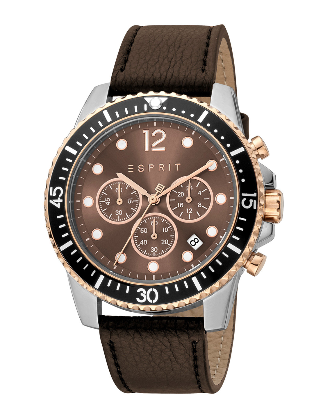 Buy ESPRIT Men Textured Dial & Leather Straps Analogue Watch ...