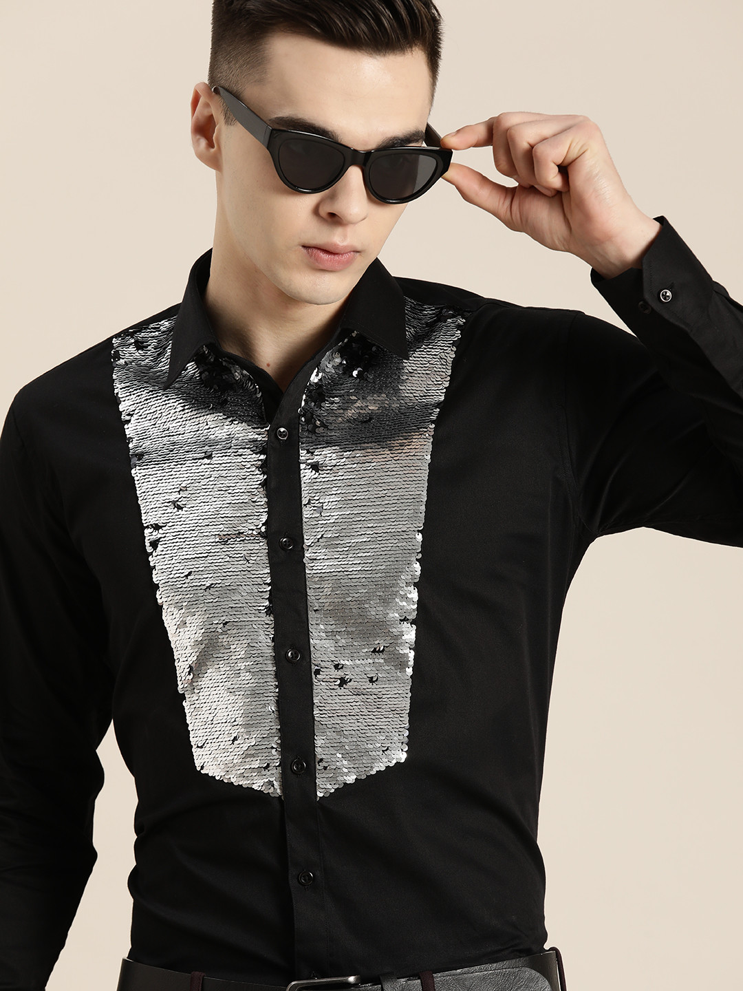 Buy Hancock Men Standard Slim Fit Embellished Party Shirt - Shirts for ...