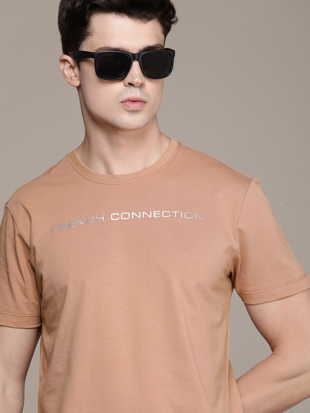 Buy French Connection Pure Cotton Brand Logo Printed Oversized T Shirt ...