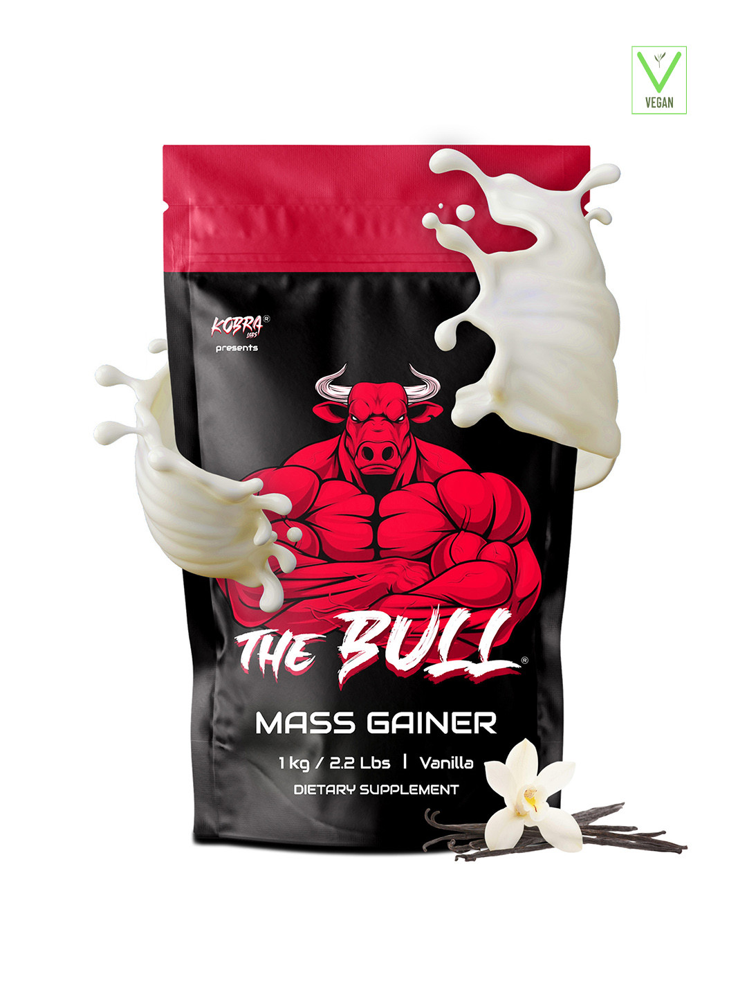Buy Kobra Labs The Bull Mass Gainer Vanilla 1 Kg - Weight Gain ...