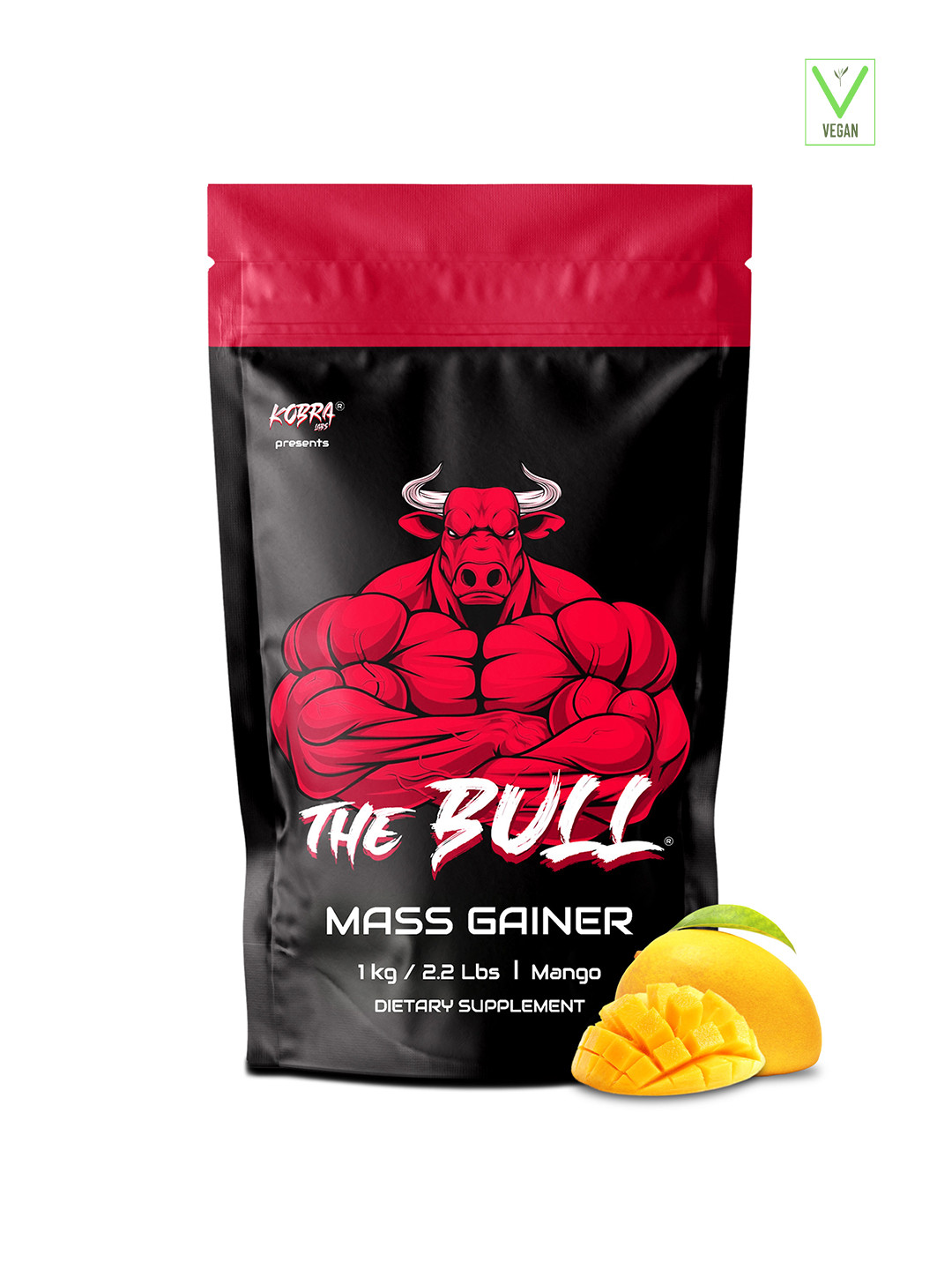 Buy Kobra Labs The Bull Mass Gainer Mango 1 Kg - Weight Gain ...