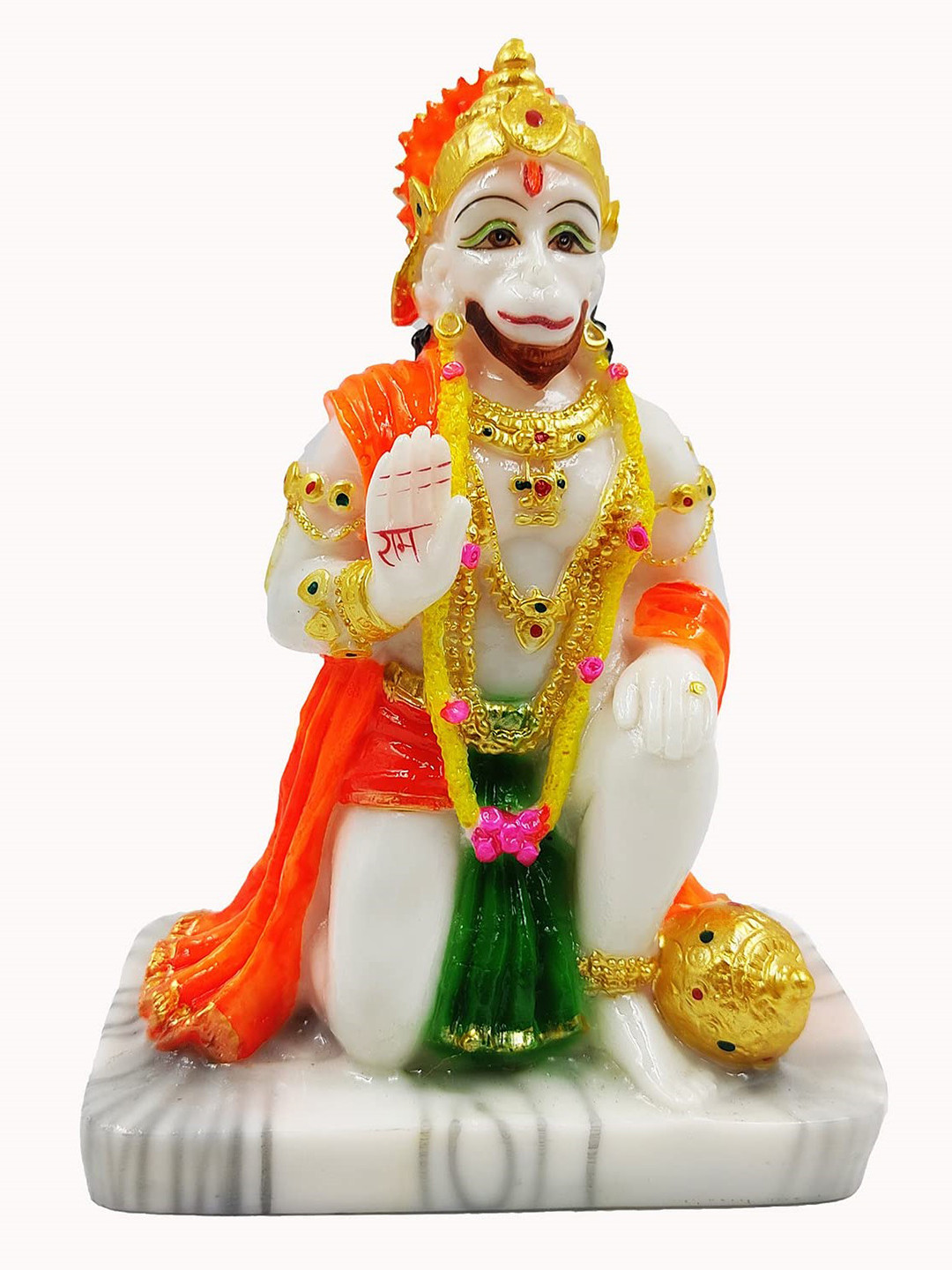 Buy Frizka White & Yellow Hanuman Ji Idol Showpiece - Showpieces for ...