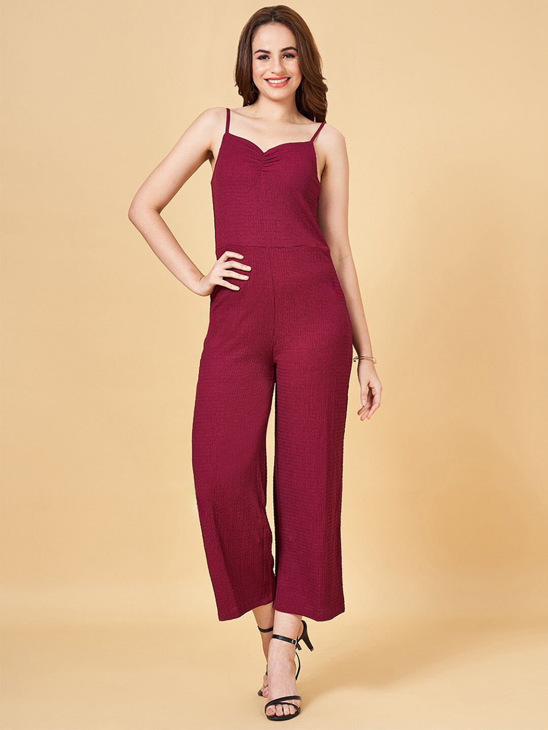 Buy People Red Shoulder Straps Basic Jumpsuit - Jumpsuit for Women ...