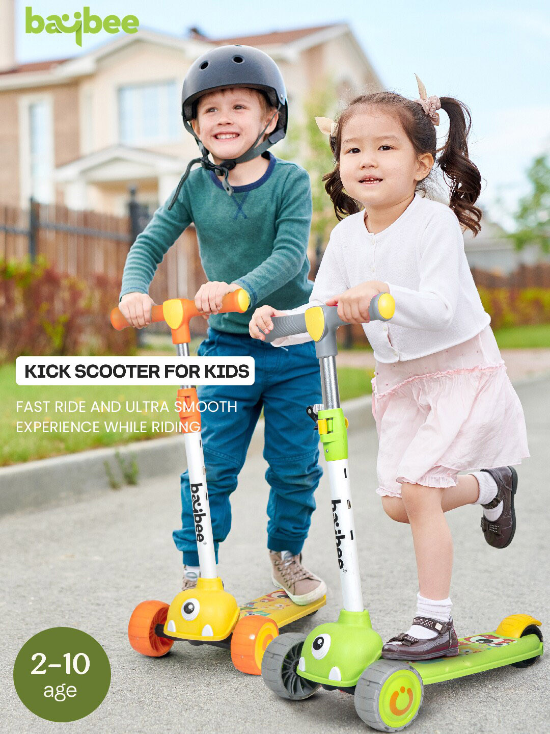 Buy BAYBEE Kids 3 Wheel Scooter Comes With 3 Preset Stages - Ride On ...