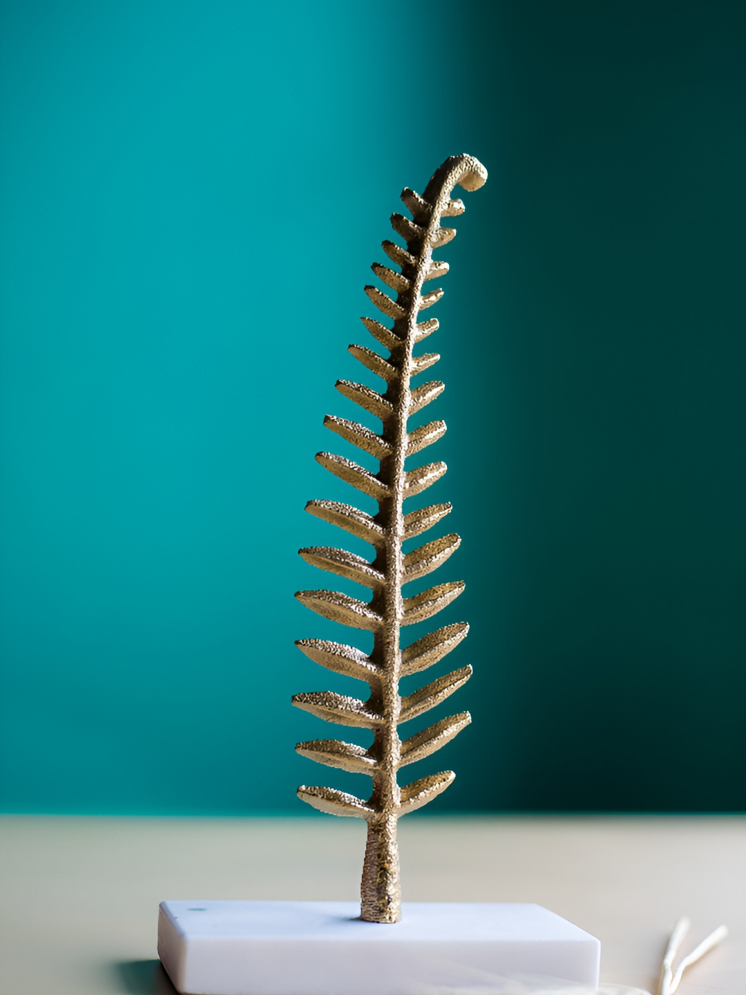 Buy Manor House Gold Toned Fern Sculpture With Marble Base Curio ...