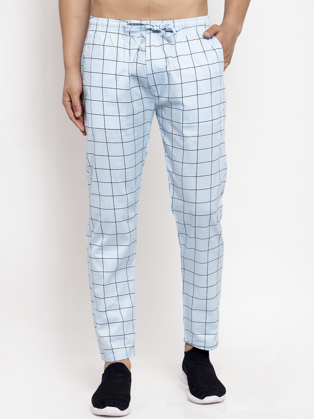 Buy JAINISH Men Checked Pure Cotton Track Pant - Track Pants for Men ...