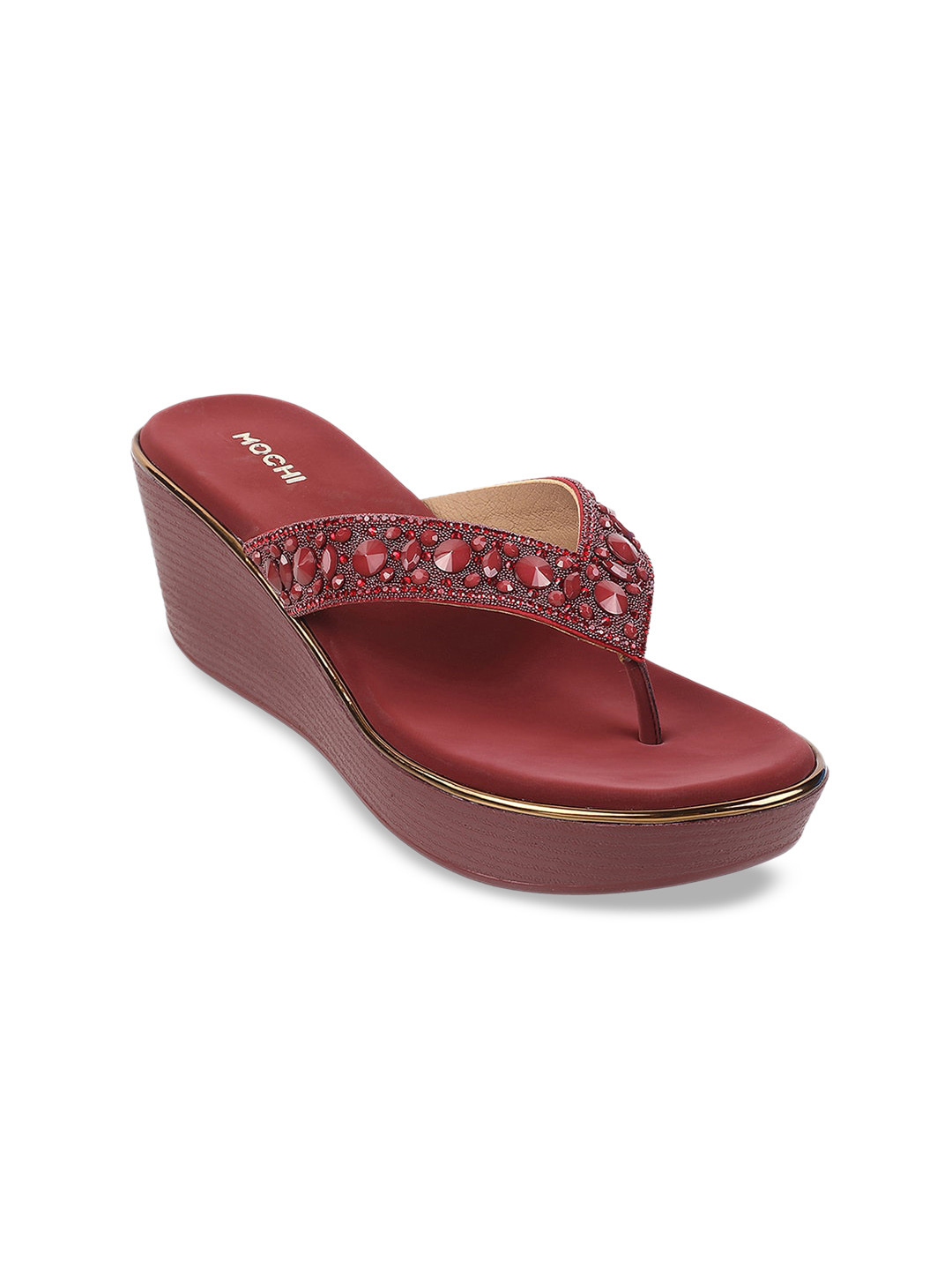Buy Mochi Embellished Open Toe Wedges - Heels for Women 26354952 | Myntra