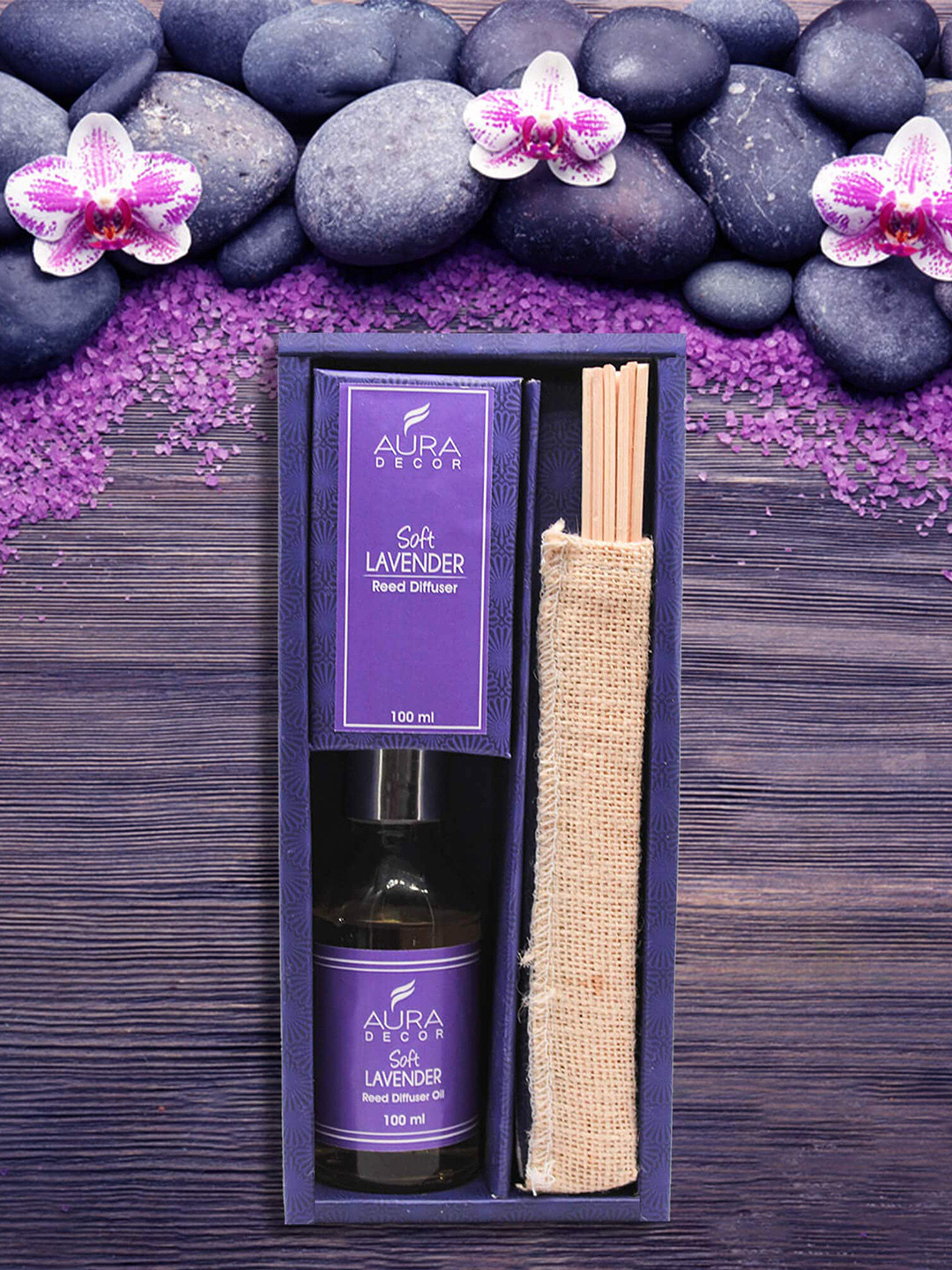 Buy AuraDecor Purple Lavender Scented Reed Diffuser Set - Aroma Oil ...