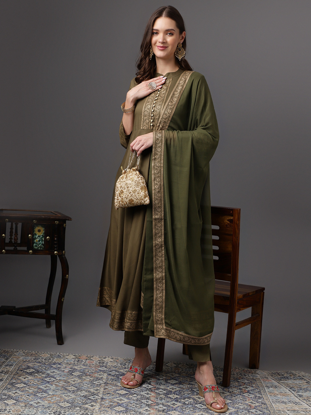 Buy Anouk Ethnic Printed Kurta Set With Dupattata - Kurta Sets for ...