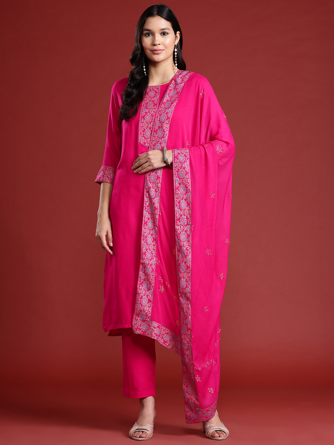 Buy Anouk Ethnic Printed Kurta Set With Dupatta - Kurta Sets for Women ...