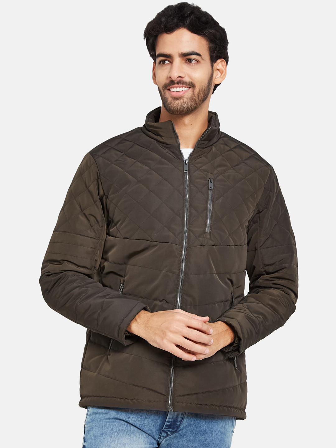 Buy METTLE Mock Collar Quilted Jacket - Jackets for Men 26361692 | Myntra