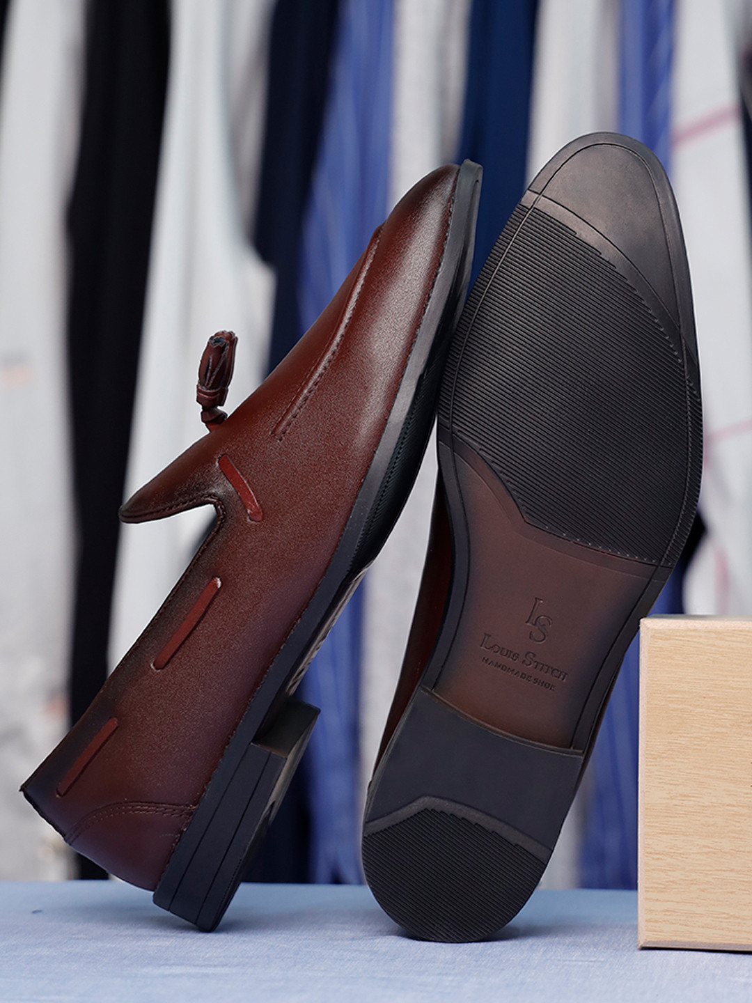 Buy LOUIS STITCH Men Formal Slip On Tassel Moccasin Shoes - Formal ...