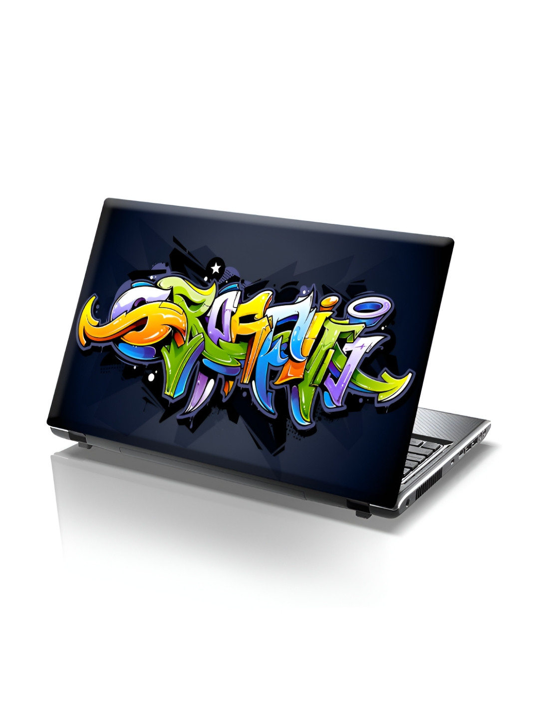 Buy CVANU Green & Yellow Printed Self Adhesive Laptop Sticker - Decals ...