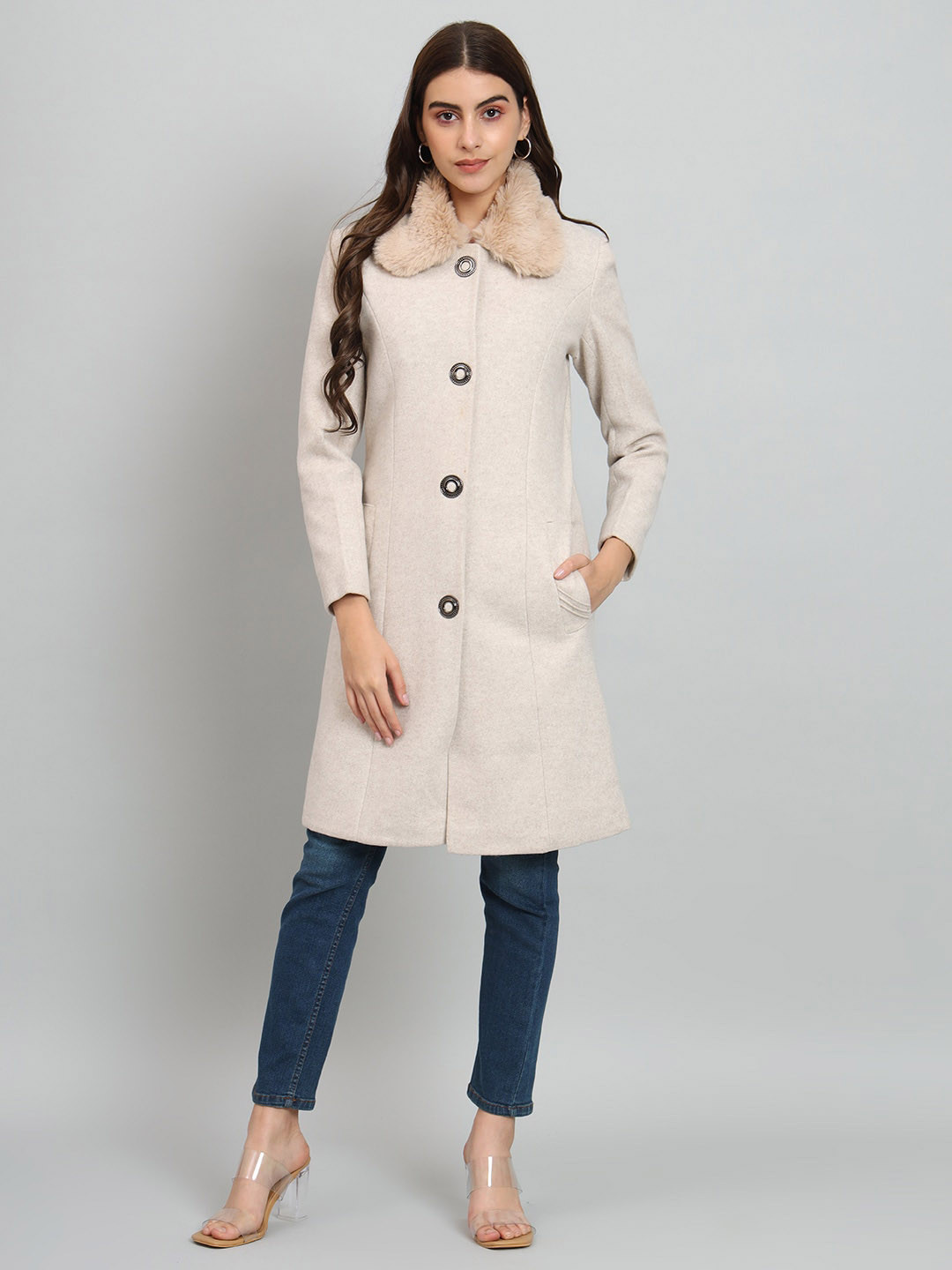 Buy Chemistry Woollen Longline Overcoat Coat - Coats for Women 26373942 | Myntra