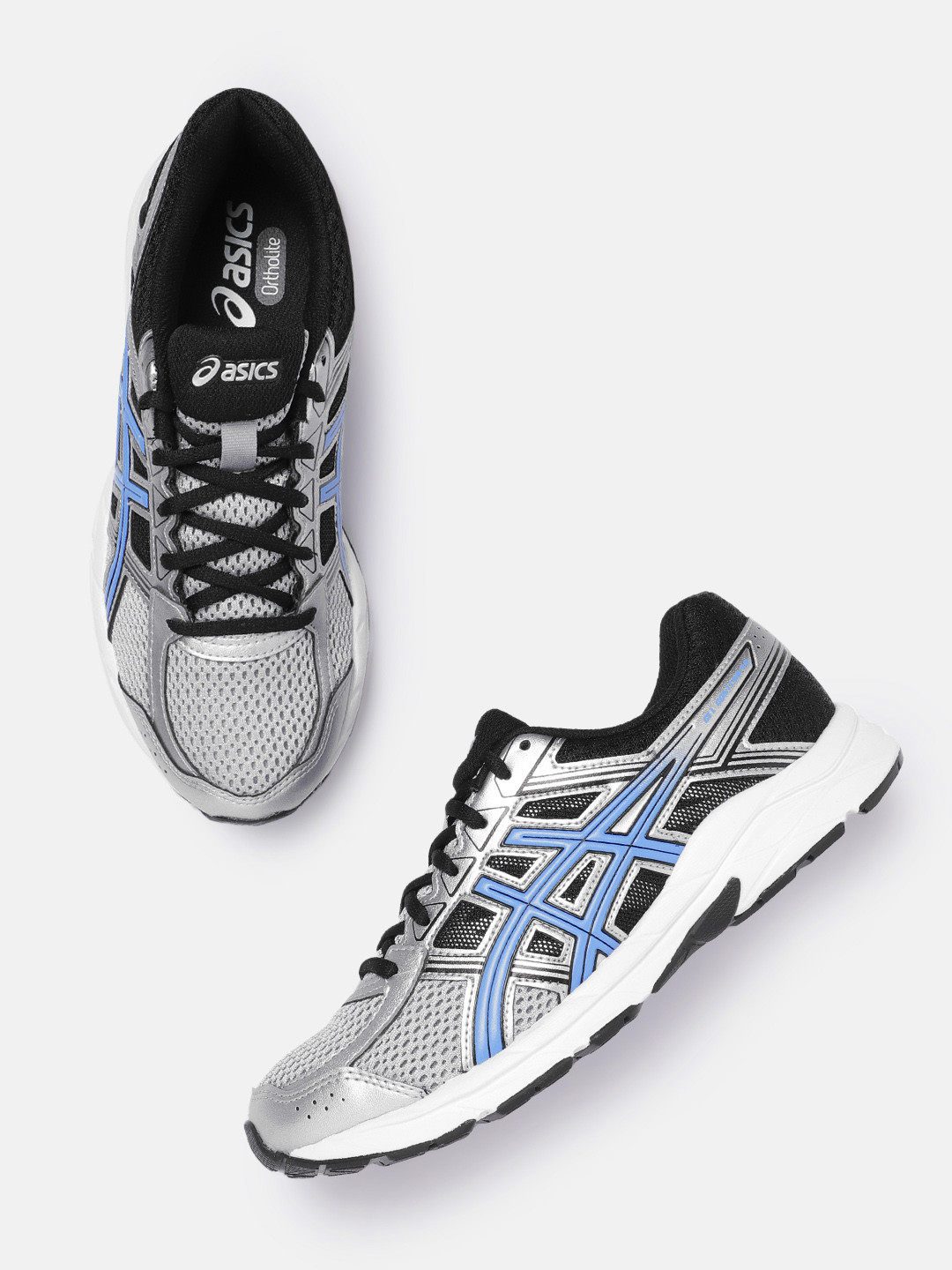 Buy ASICS Men Woven Design Round Toe GEL CONTEND 4B Running Shoes With ...