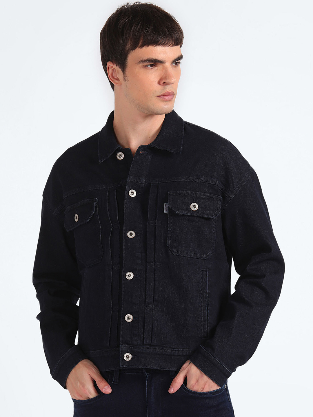 Buy Flying Machine Spread Collar Denim Jacket - Jackets for Men ...