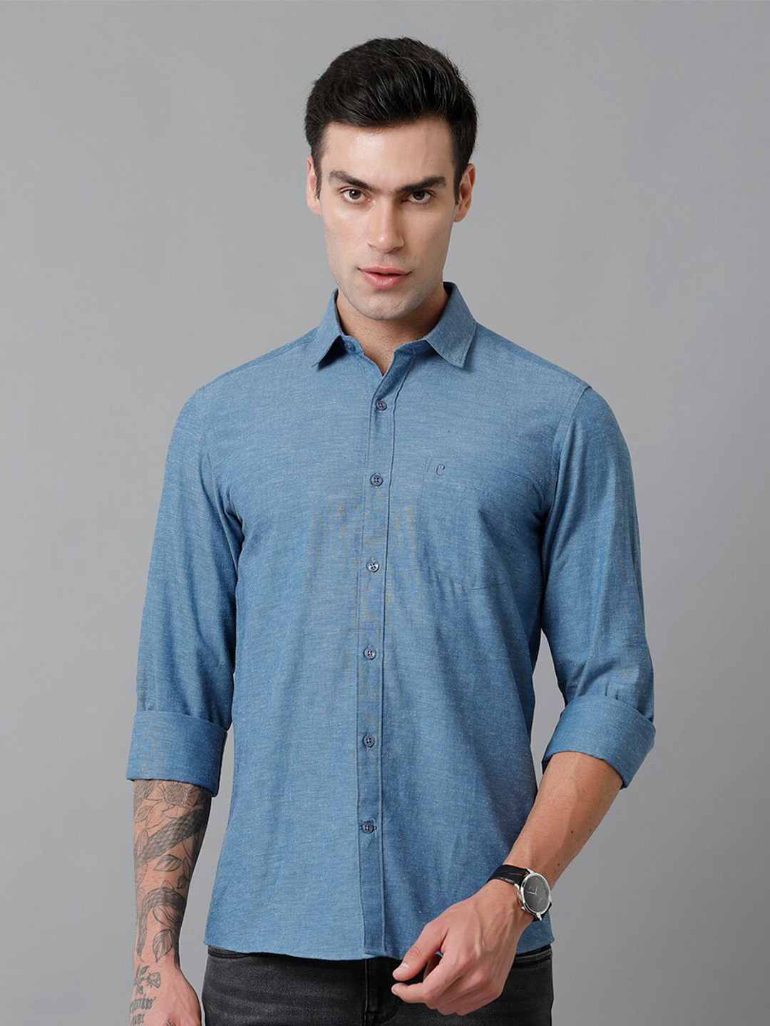 Buy CAVALLO By Linen Club Contemporary Slim Fit Cotton Linen Casual ...