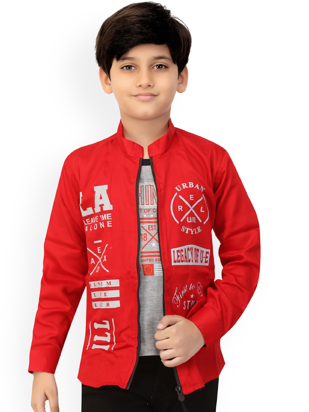 Buy BAESD Boys Typography Printed Lightweight Tailored Jacket With ...