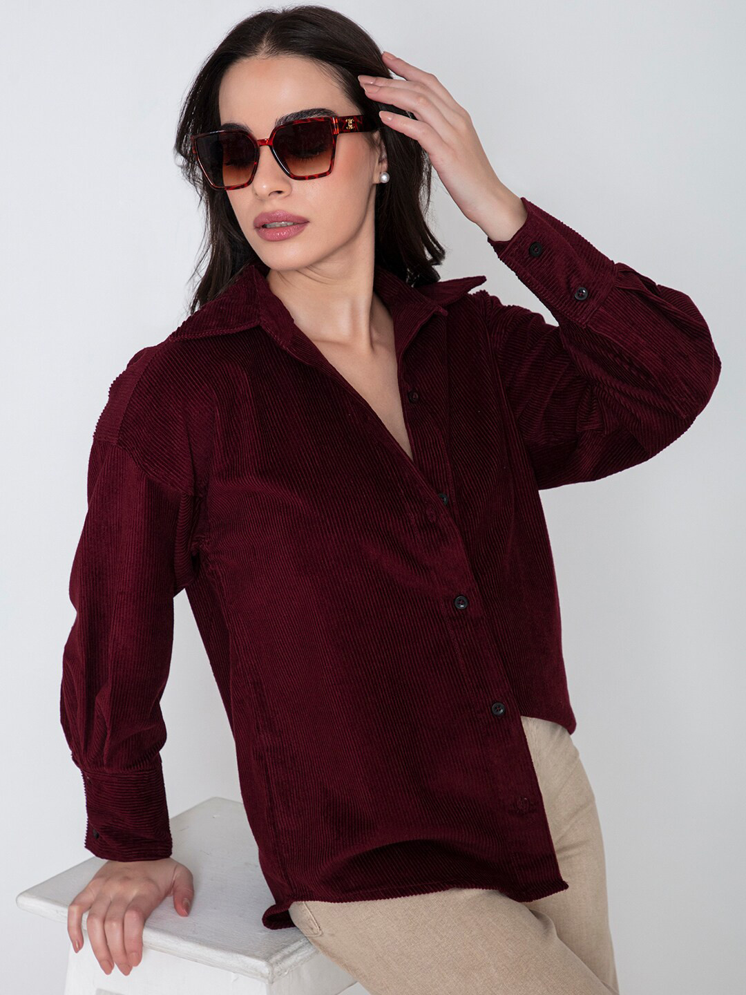 Buy Lounge Dreams Comfort Oversized Corduroy Shacket - Shackets for ...