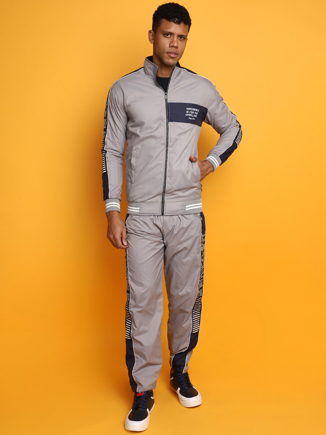 Buy V Mart Mock Collar Tracksuit - Tracksuits for Men 26399324 | Myntra