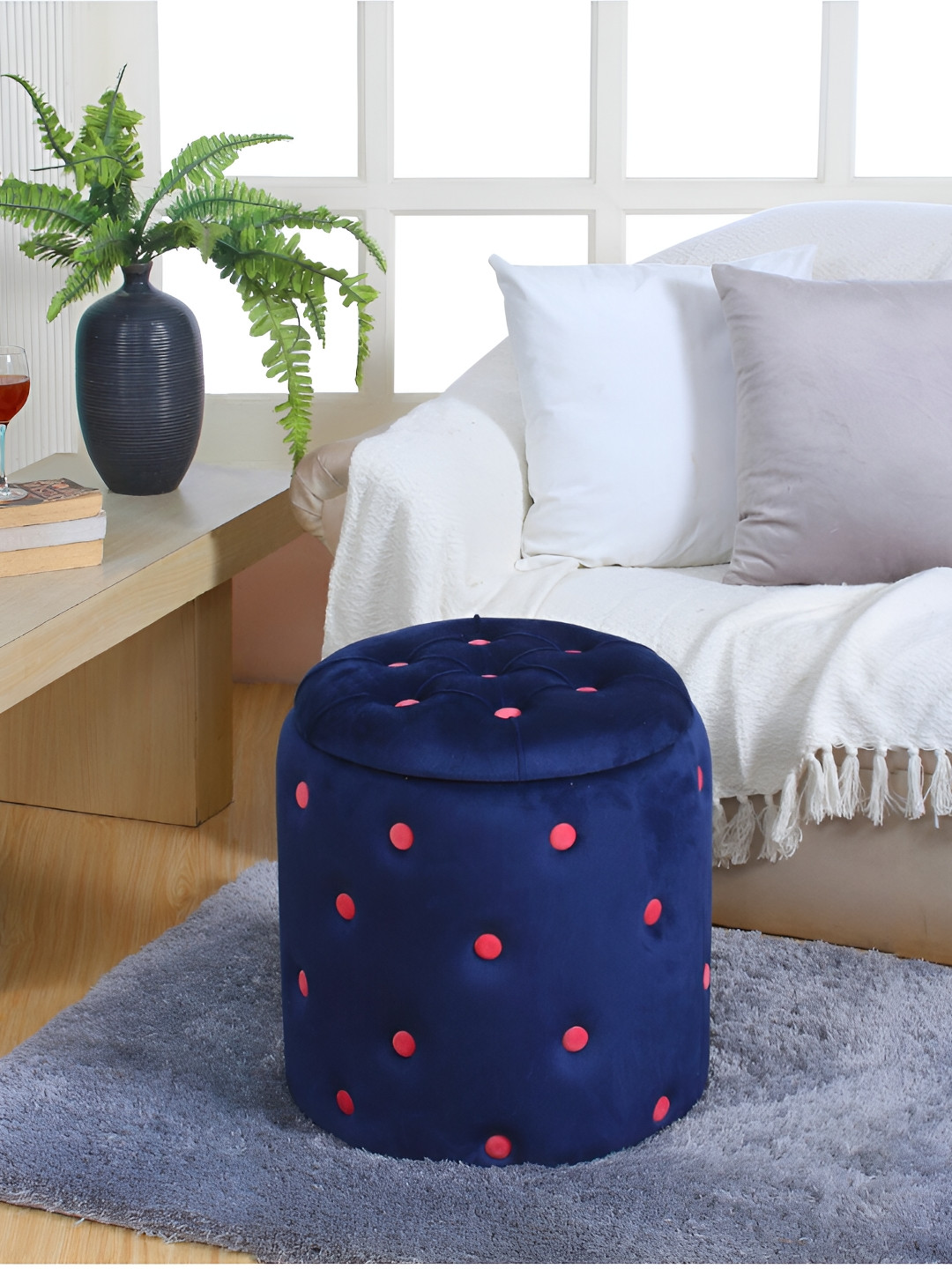 Buy Shadowkart Pouffes Sitting Cylindrical Ottoman - Ottomans for ...
