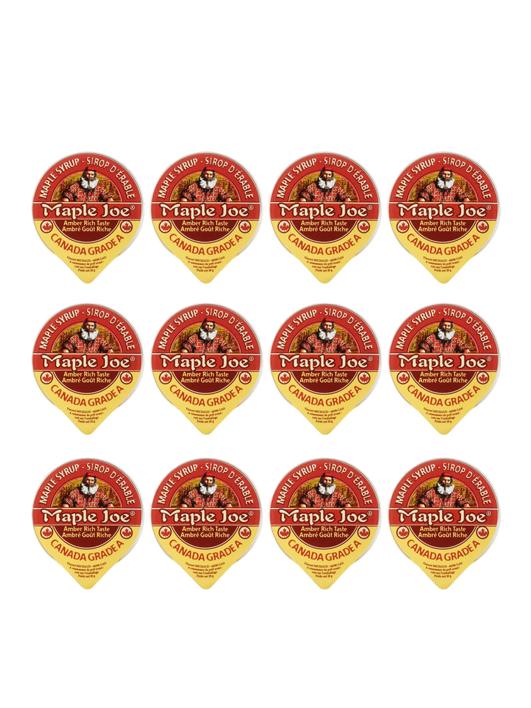 Buy Maple Joe Set Of 12 Golden Maple Syrup Single Serve 20g - Syrups ...