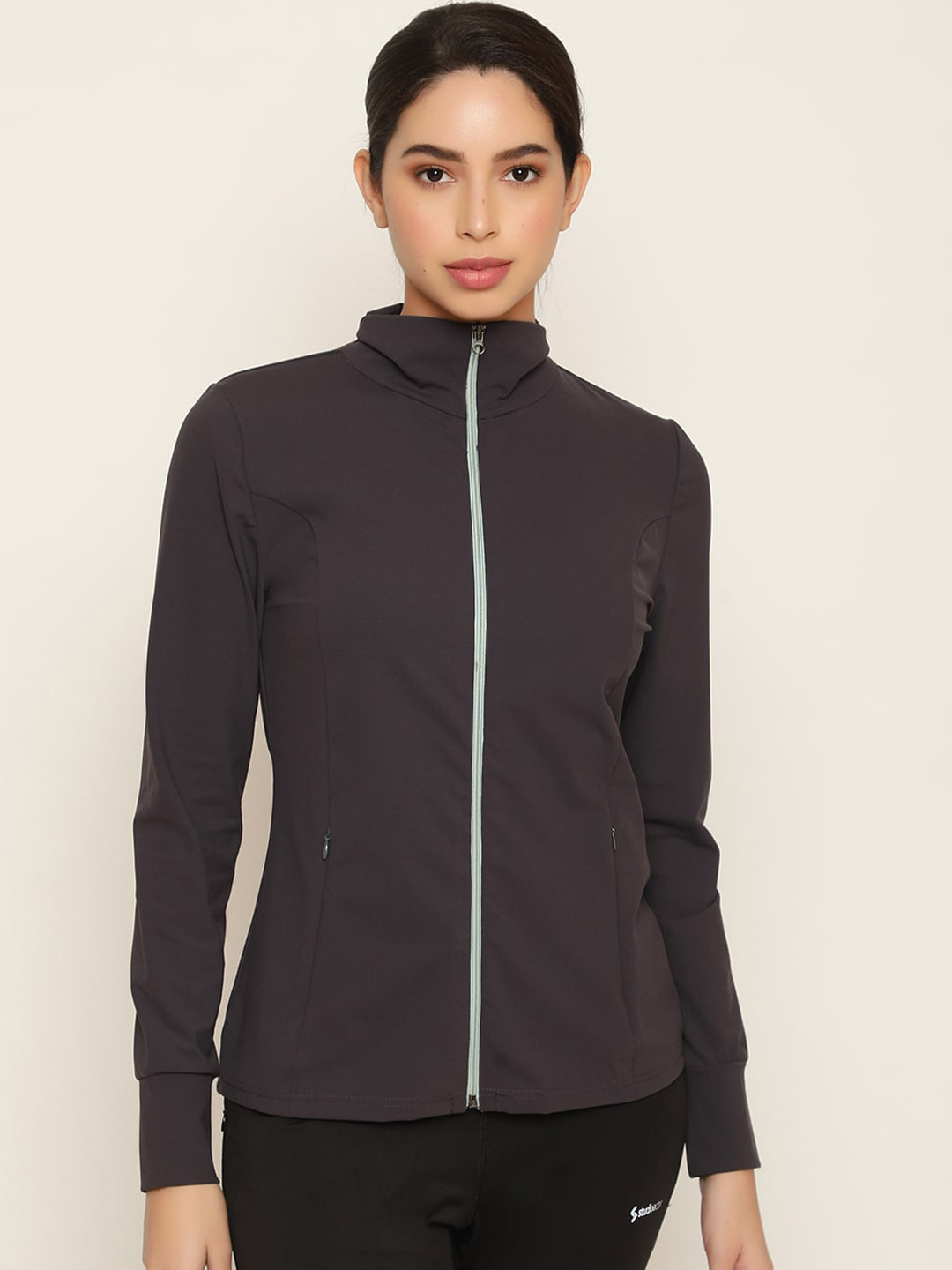 Buy STUDIOACTIV Mock Collar Long Sleeves Lightweight Sporty Jacket ...
