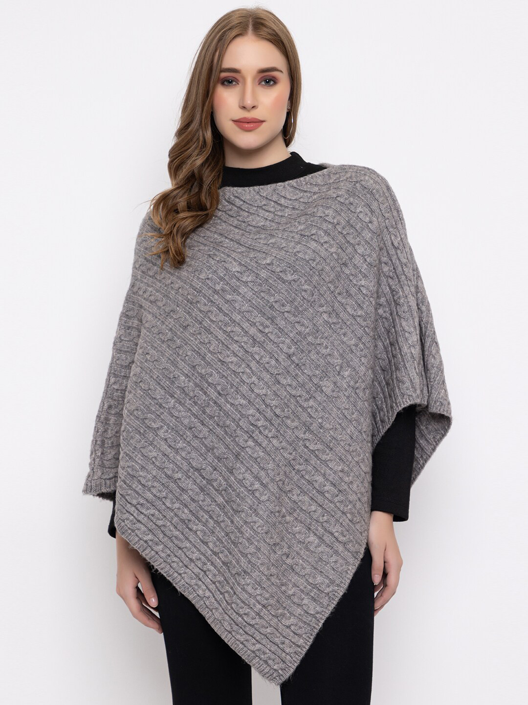 Buy 513 Striped Acrylic Poncho - Sweaters for Women 26410682 | Myntra
