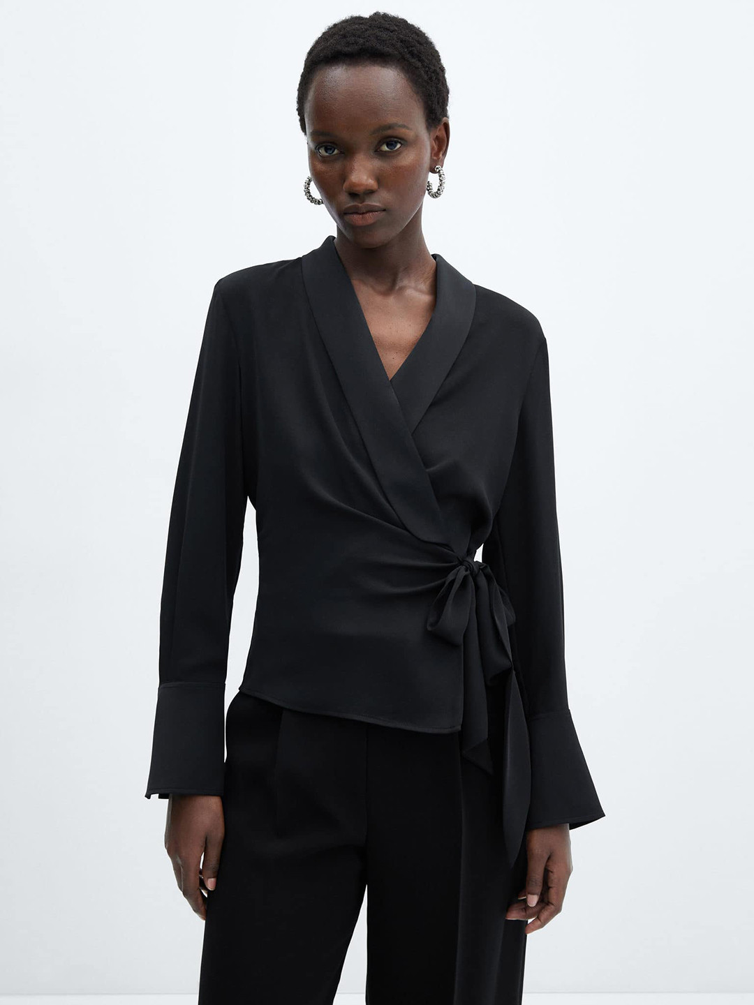 Buy MANGO Wrapped Lapel Blouse - Tops for Women 26411614 | Myntra