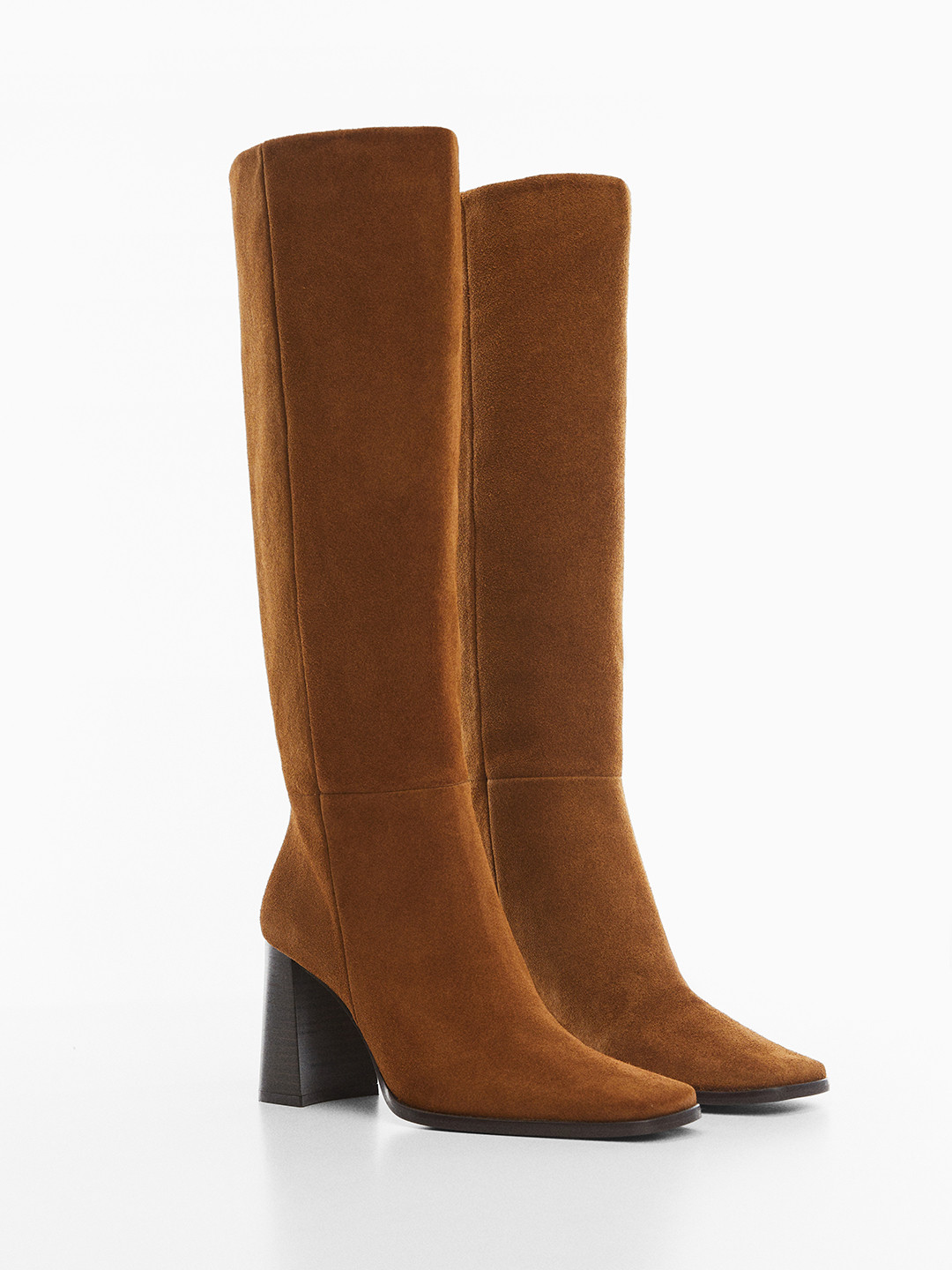 Buy MANGO Women Leather Block Heel Boots - Boots for Women 26411624 ...