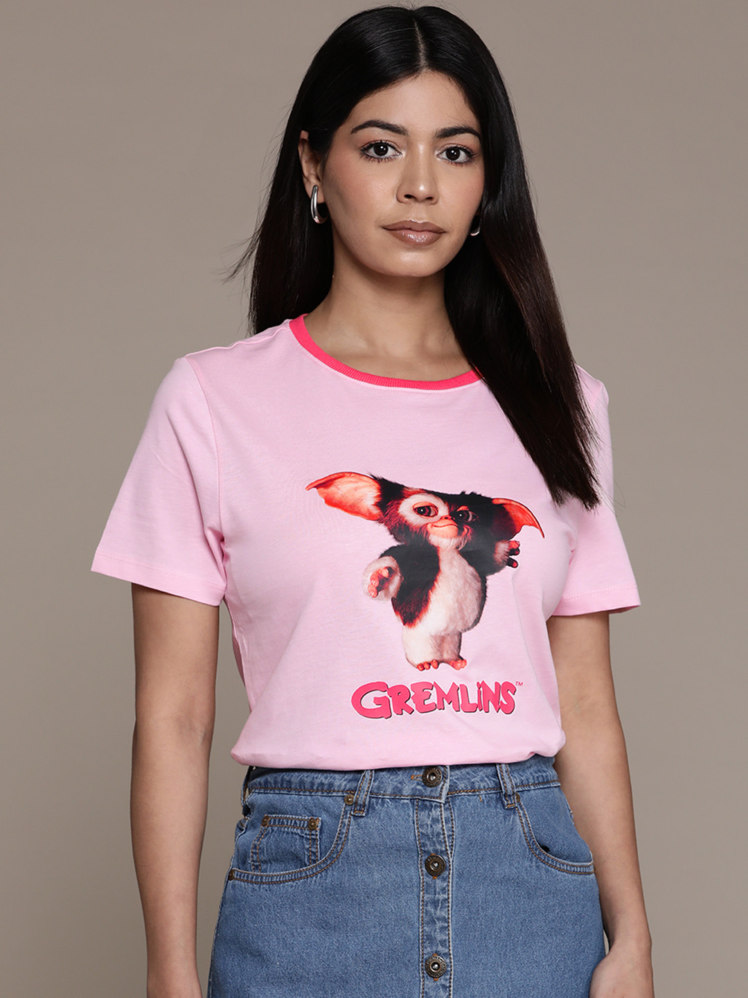 Buy MANGO Gremlins Print Pure Cotton T Shirt - Tshirts for Women ...