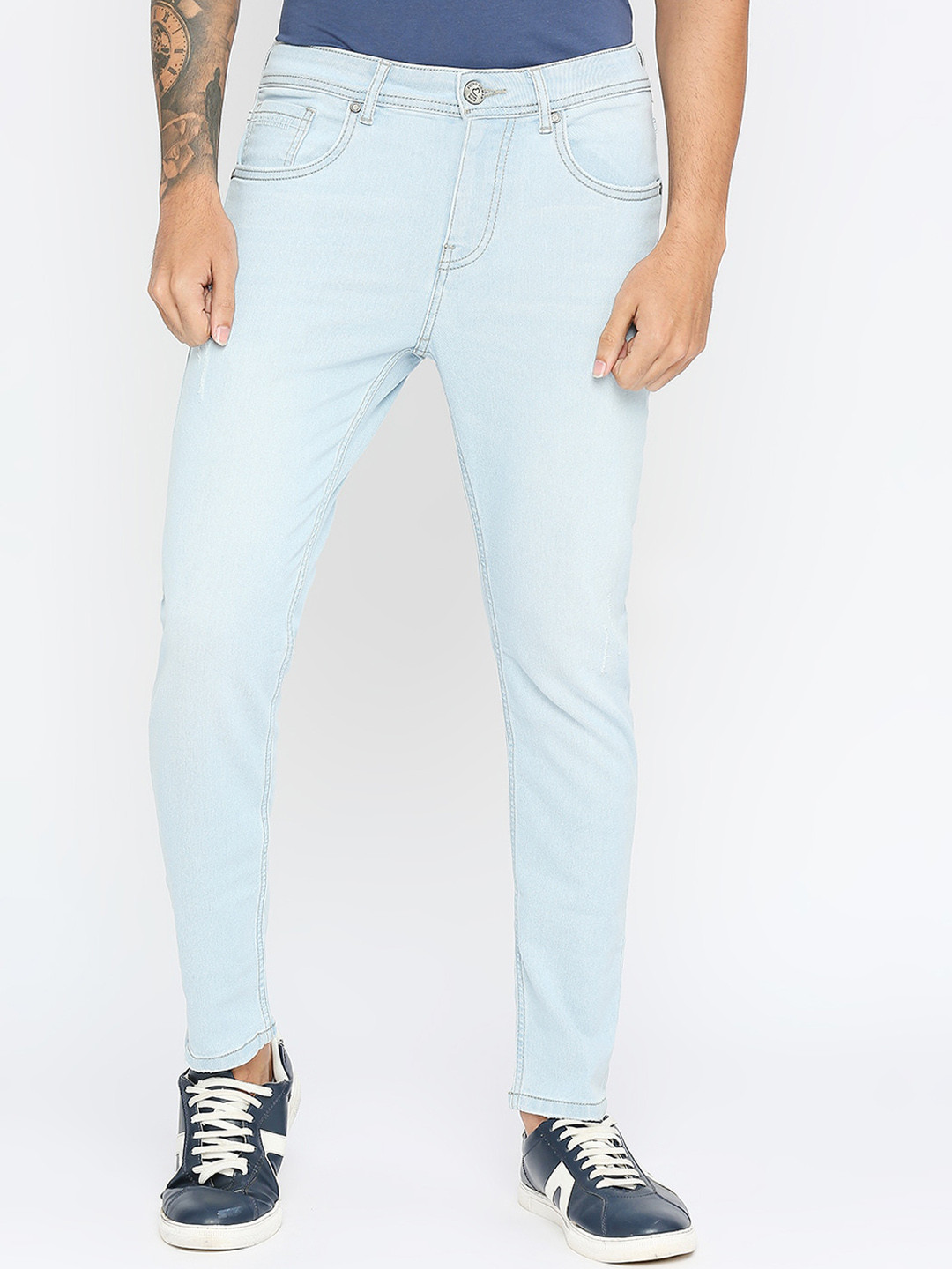 Buy Being Human Men Relaxed Fit Mid Rise Light Shade Clean Look Jeans ...