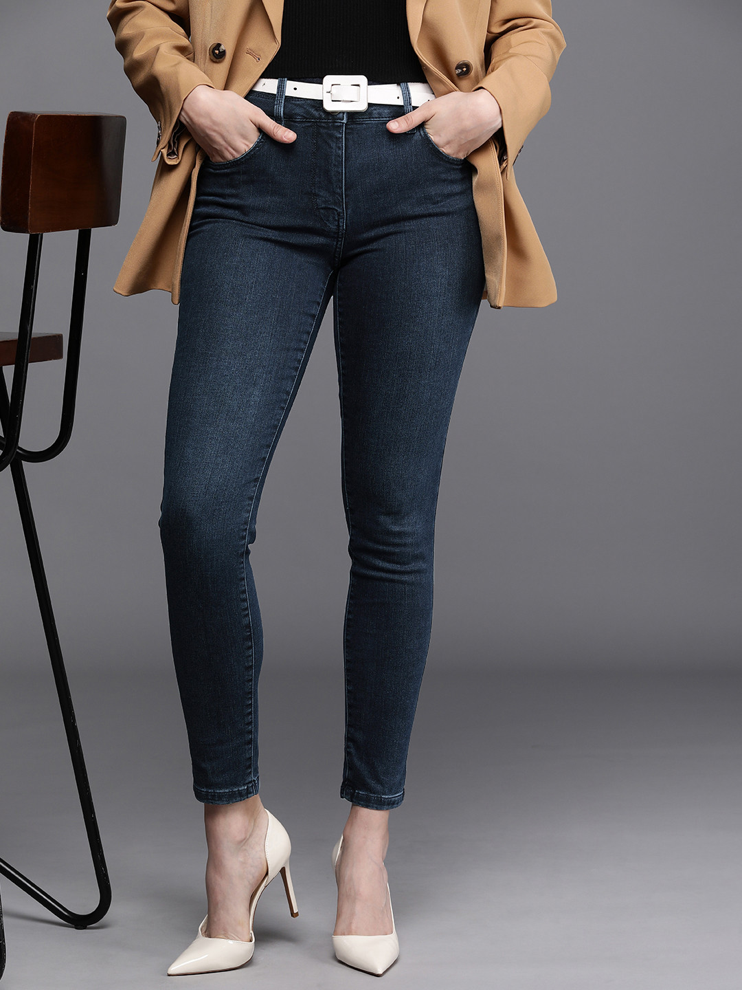 Buy NEXT Women Skinny Fit High Rise Light Fade Stretchable Jeans ...