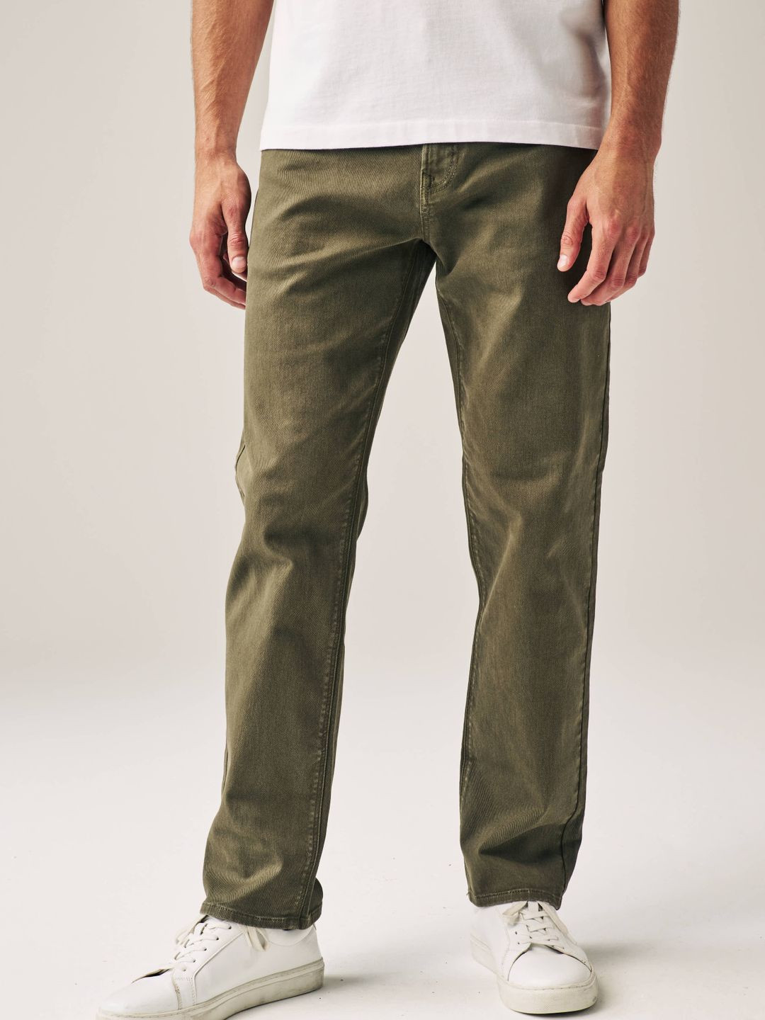 Buy NEXT Men Mid Rise Straight Fit Stretchable Jeans Comes With A Belt ...