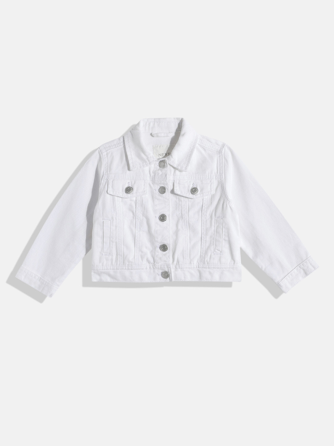 Buy NEXT Girls Solid Pure Cotton Denim Jacket - Jackets for Girls ...